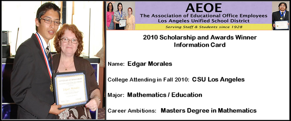 AEOE-LAUSD 2010 Scholarship Winners