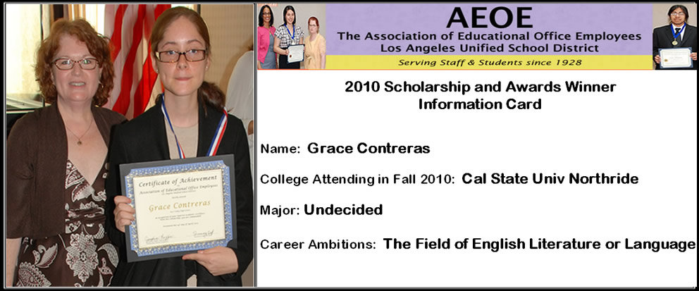 AEOE-LAUSD 2010 Scholarship Winners