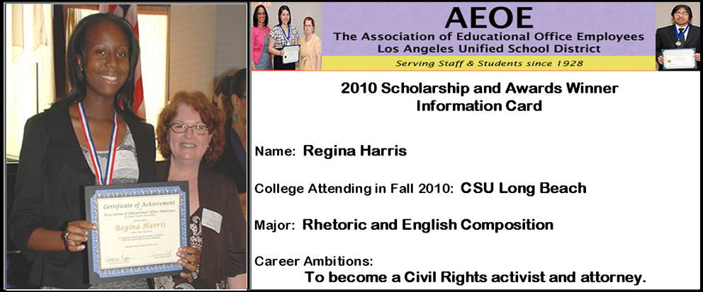 AEOE-LAUSD 2010 Scholarship Winners